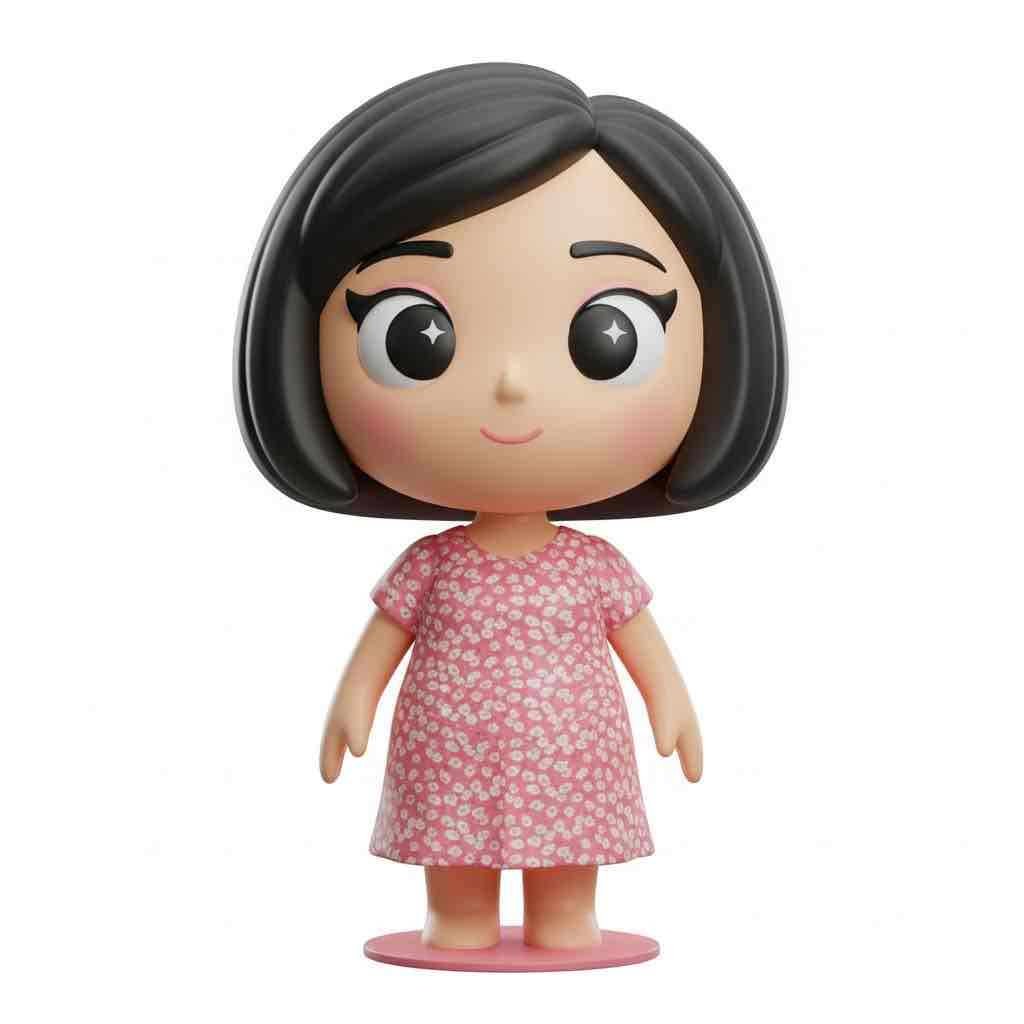 Cute Cartoon Girl Figure STL – Free 3D Print Model | Remeshy